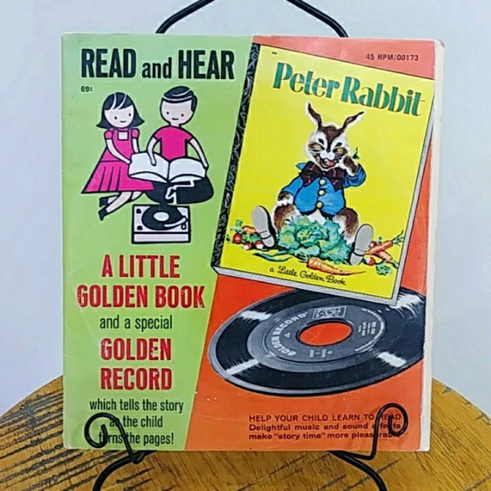Vintage 1958 Peter Rabbit Little Golden Book With 45 … - Gem